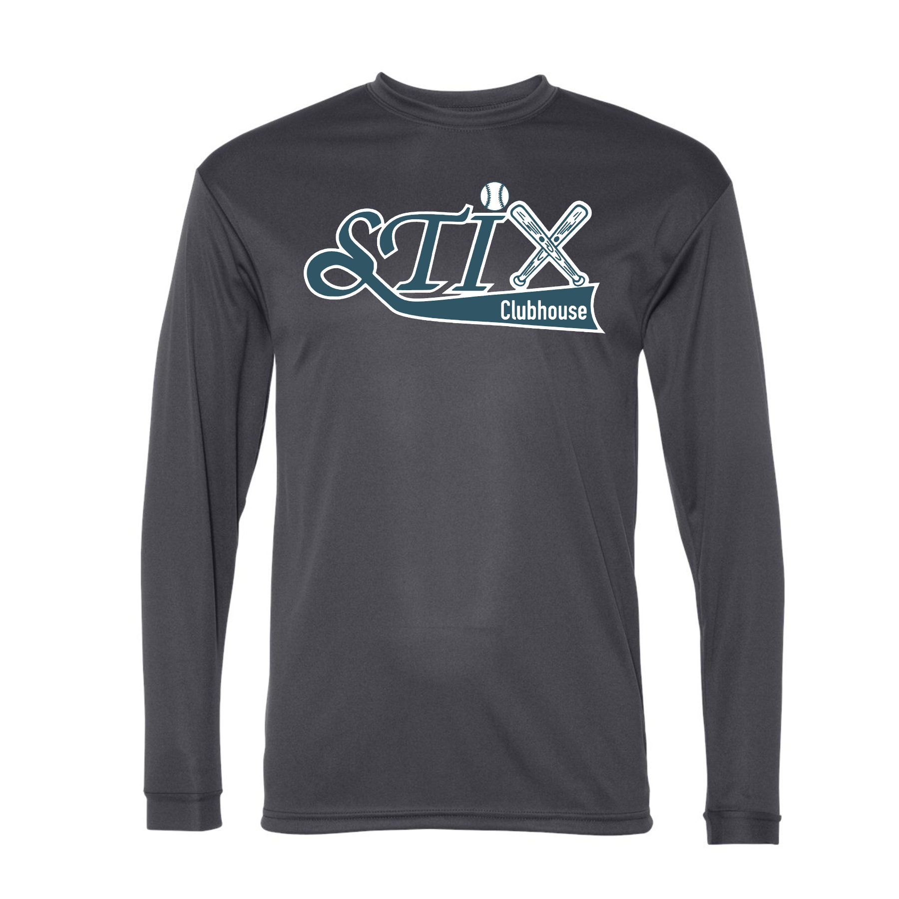 Dark Grey Stix Clubhouse Softball Tee, Long Sleeve STIX Softball Shirt ...